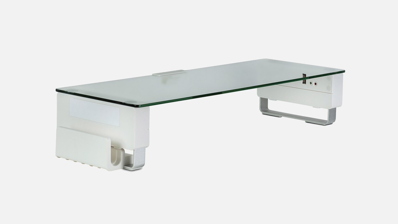 Mount-it! Tempered Glass & Aluminum Monitor Stand with USB