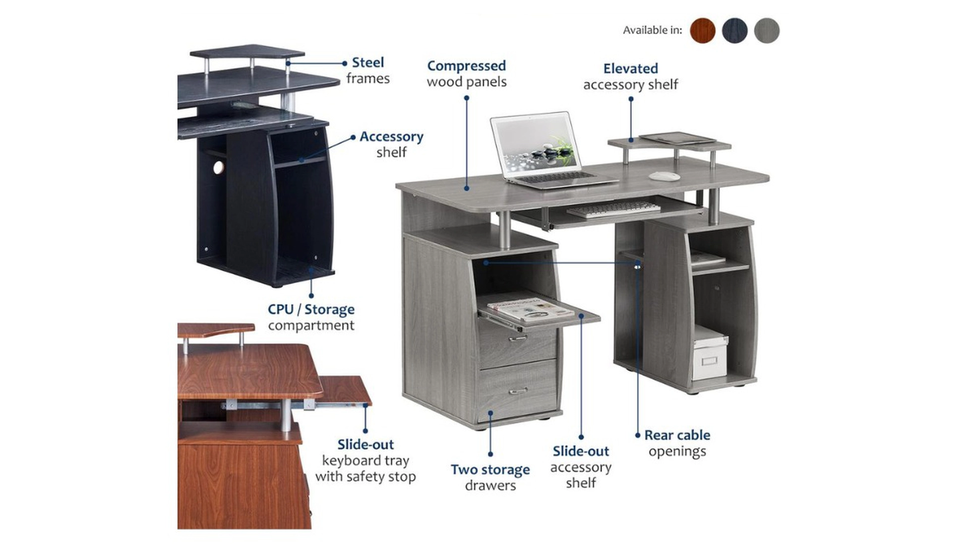 Complete Computer Workstation Desk With Storage