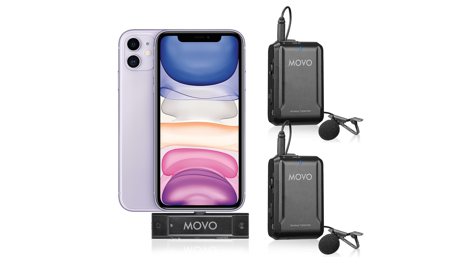 Movo EDGE-DI-DUO Dual Wireless Lavalier Microphone System