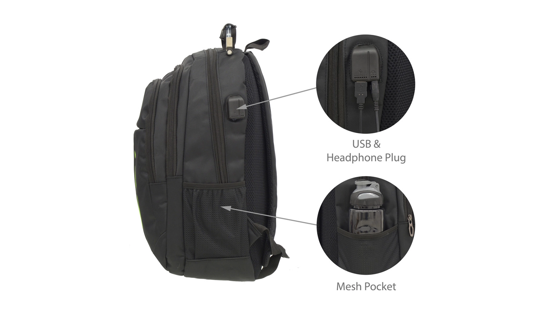 Club Rochelier Oval Multi Pocket Backpack with USB