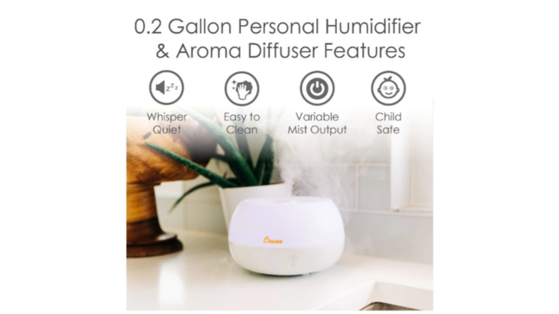 Crane Personal Humidifier + Aroma Diffuser