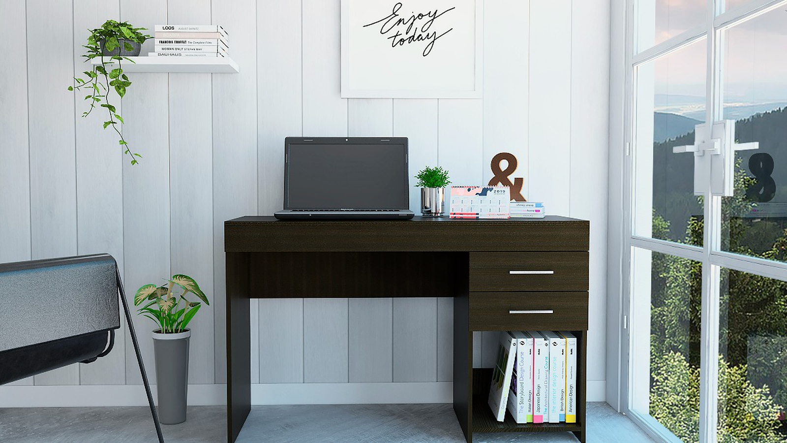 Austin Computer desk with two drawers