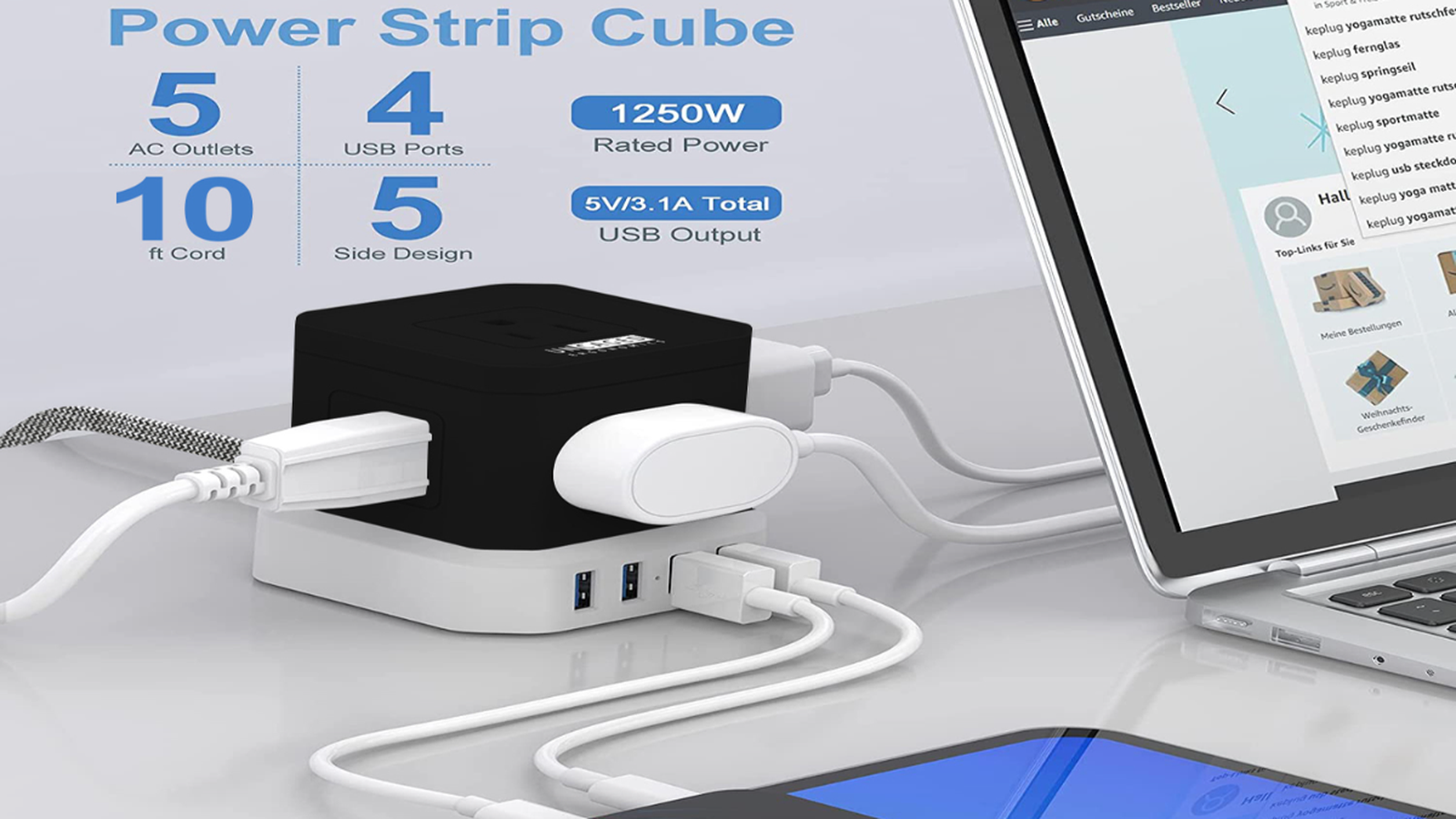 Multi-outlet ac plug USB ports