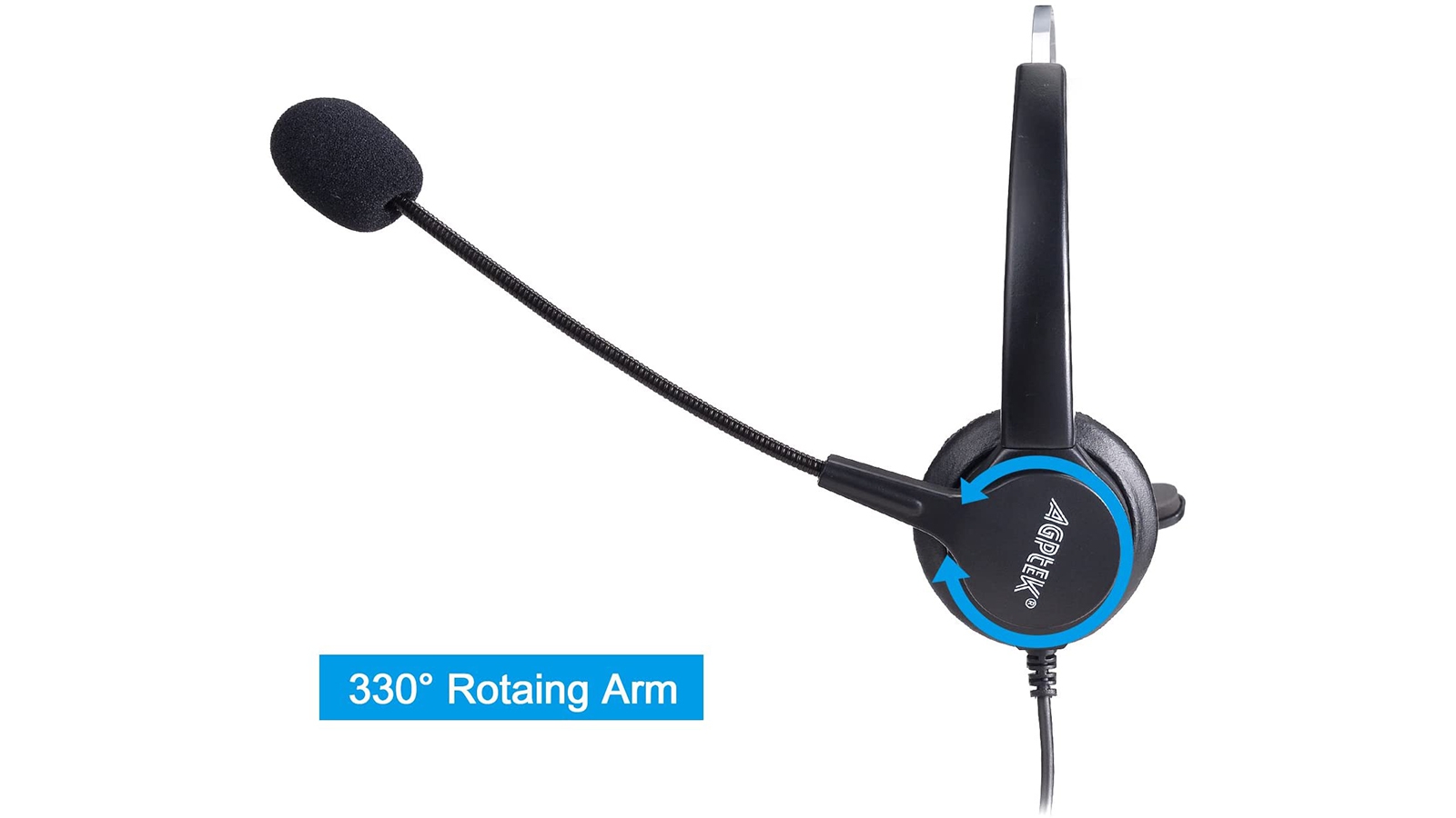 Hands-Free Call Center Noise Cancelling Corded Monaural Headphone