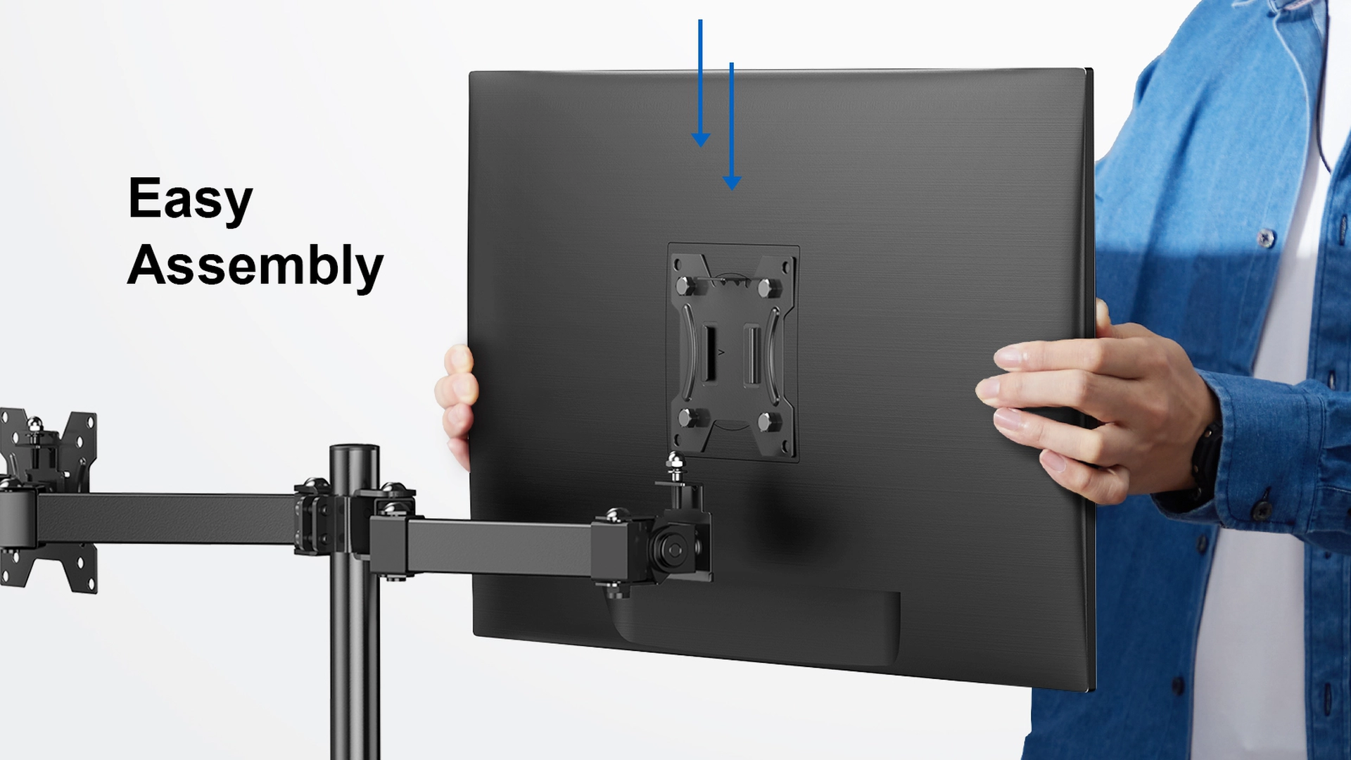 Motion Desk Mount for Dual Monitor 13" to 27"