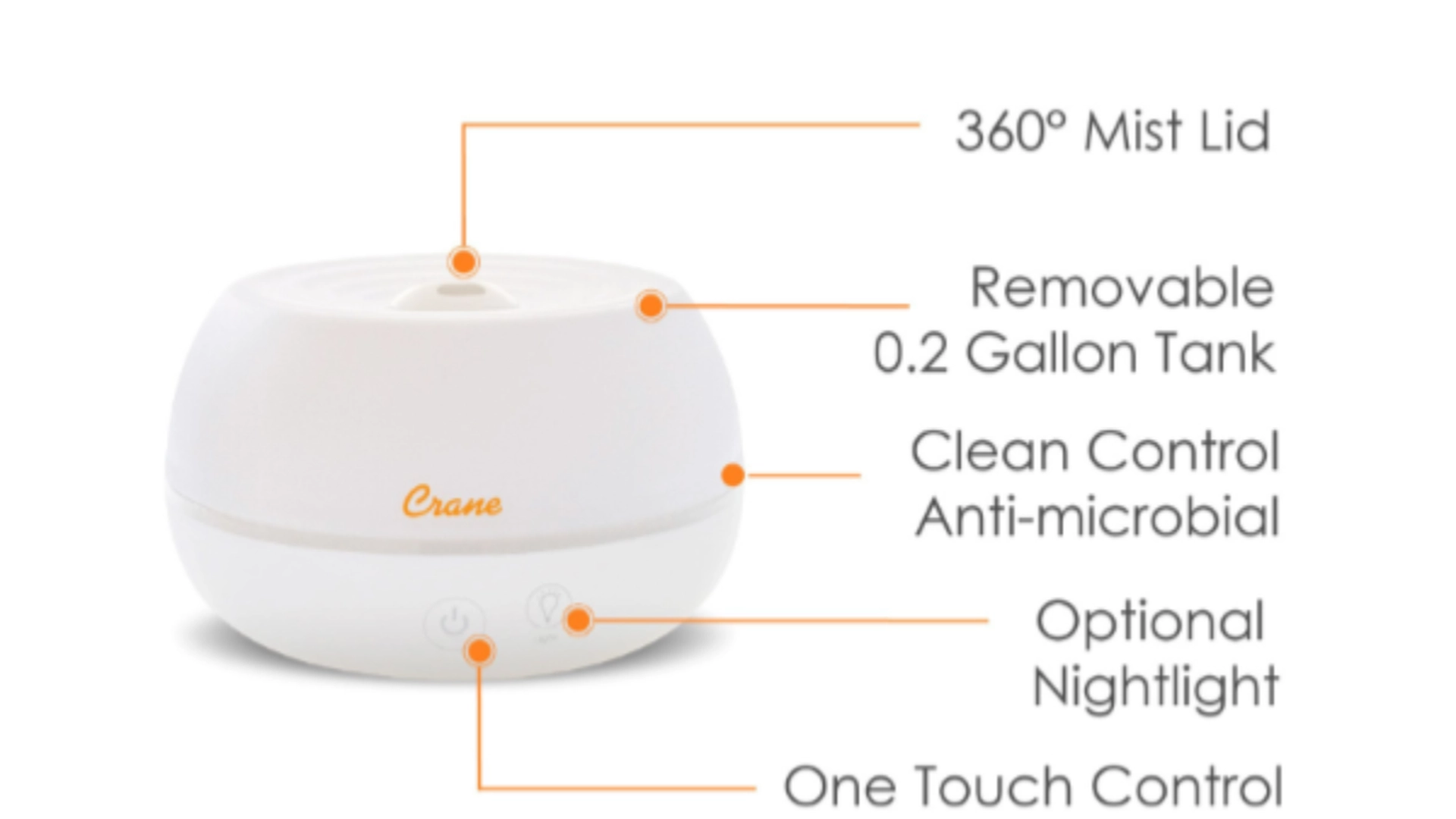 Crane Personal Humidifier + Aroma Diffuser