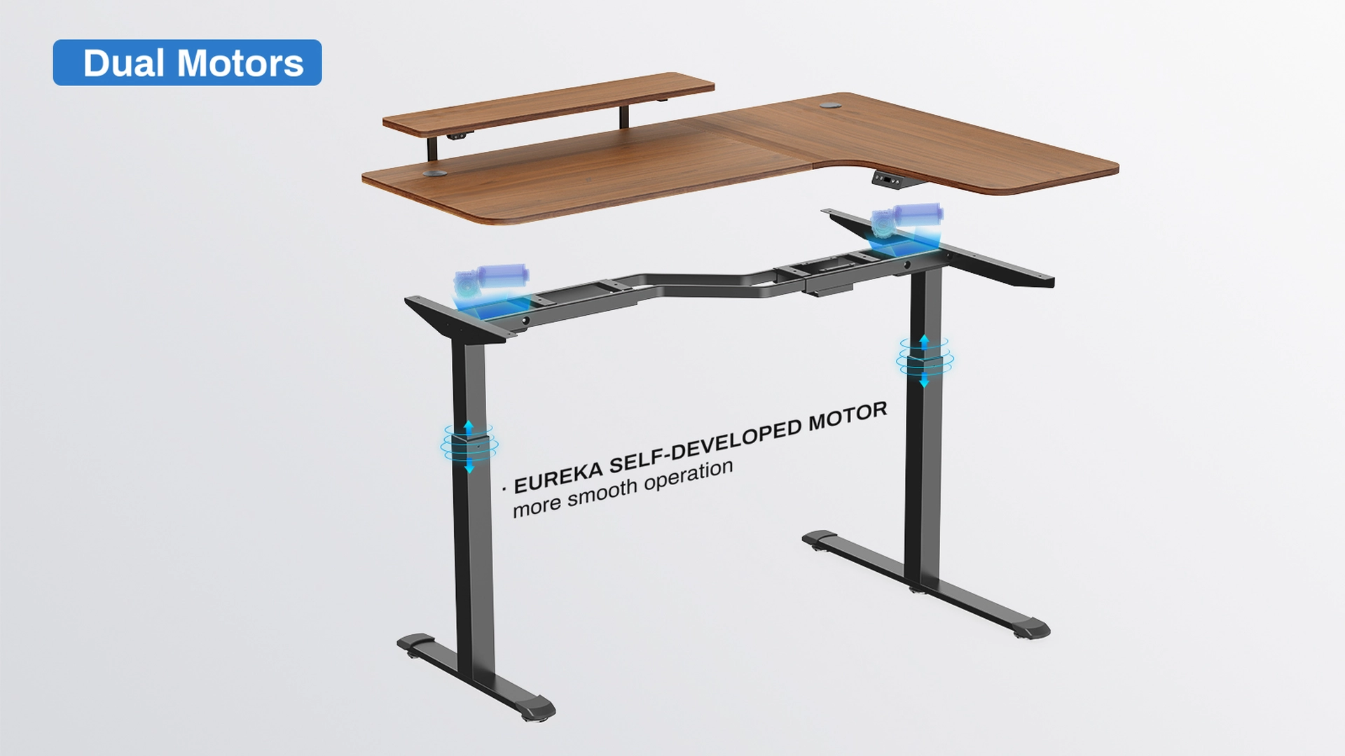 Eureka Electric Standing Desk With Key board tray and Monitor Stand
