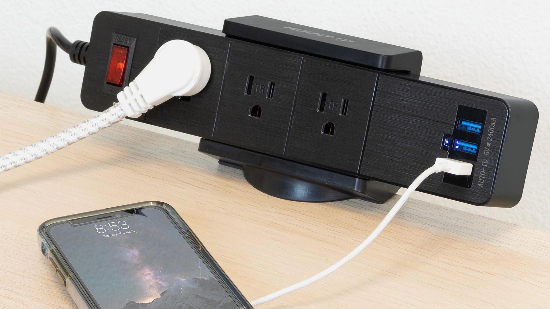 Mount-it! Power Strip and Clamp Desk Mount