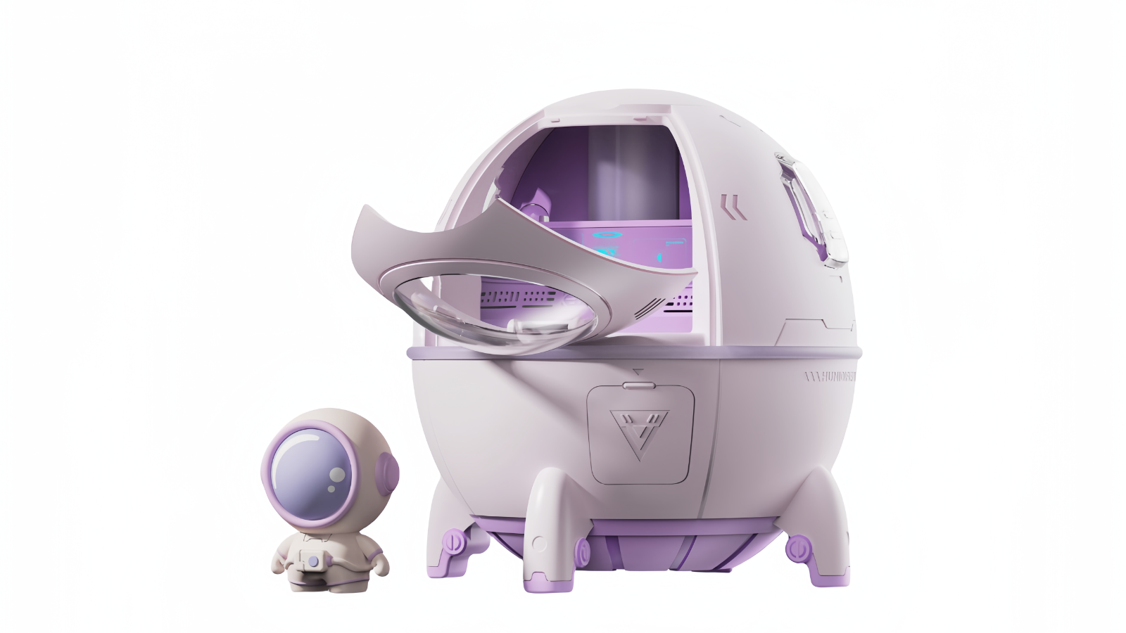 Astronaut Humidifier with Space Capsule Design & Multi-Color Light