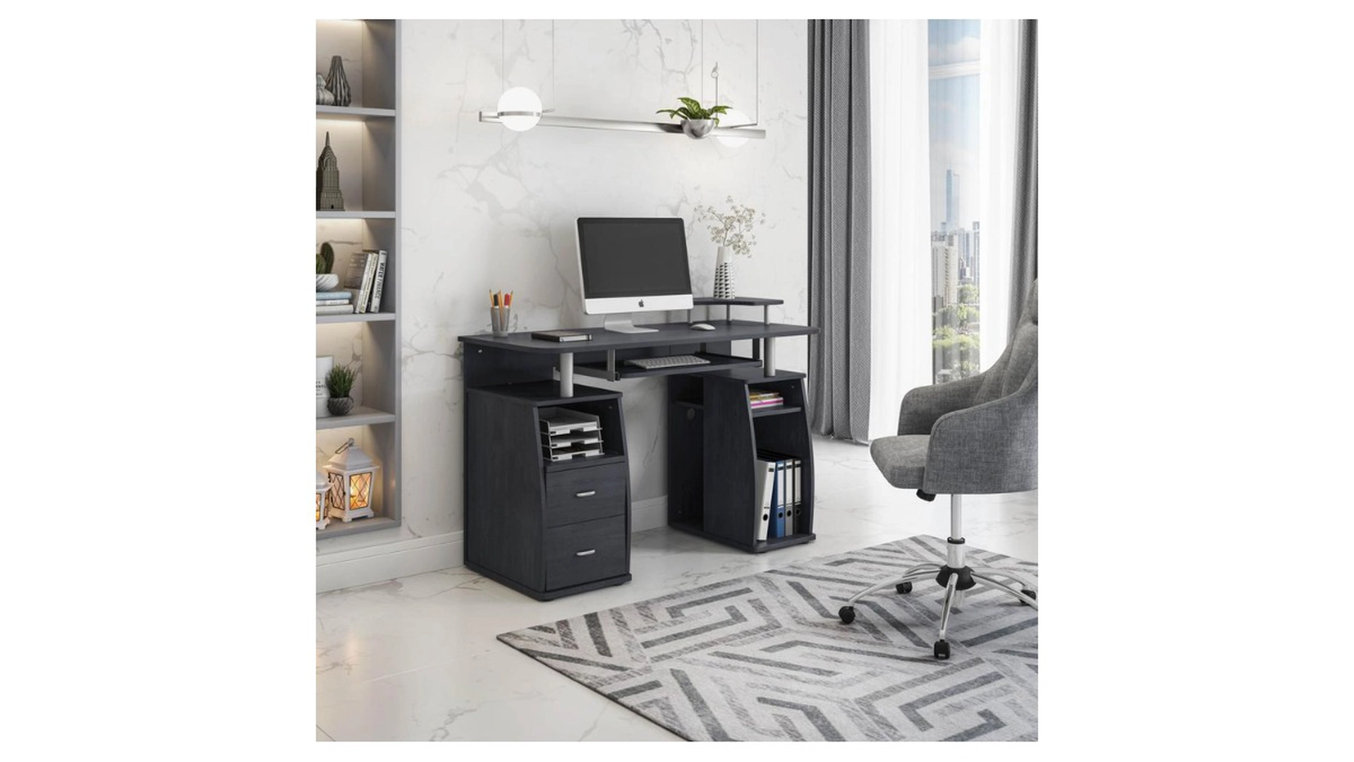 Complete Computer Workstation Desk With Storage