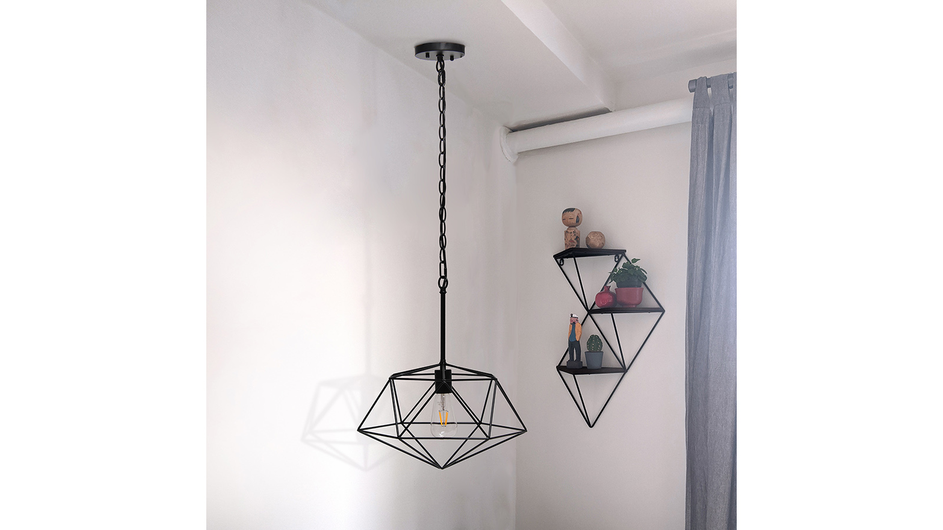 1 Light 16" Modern Metal Wire Paragon Hanging Ceiling Pendant Fixture