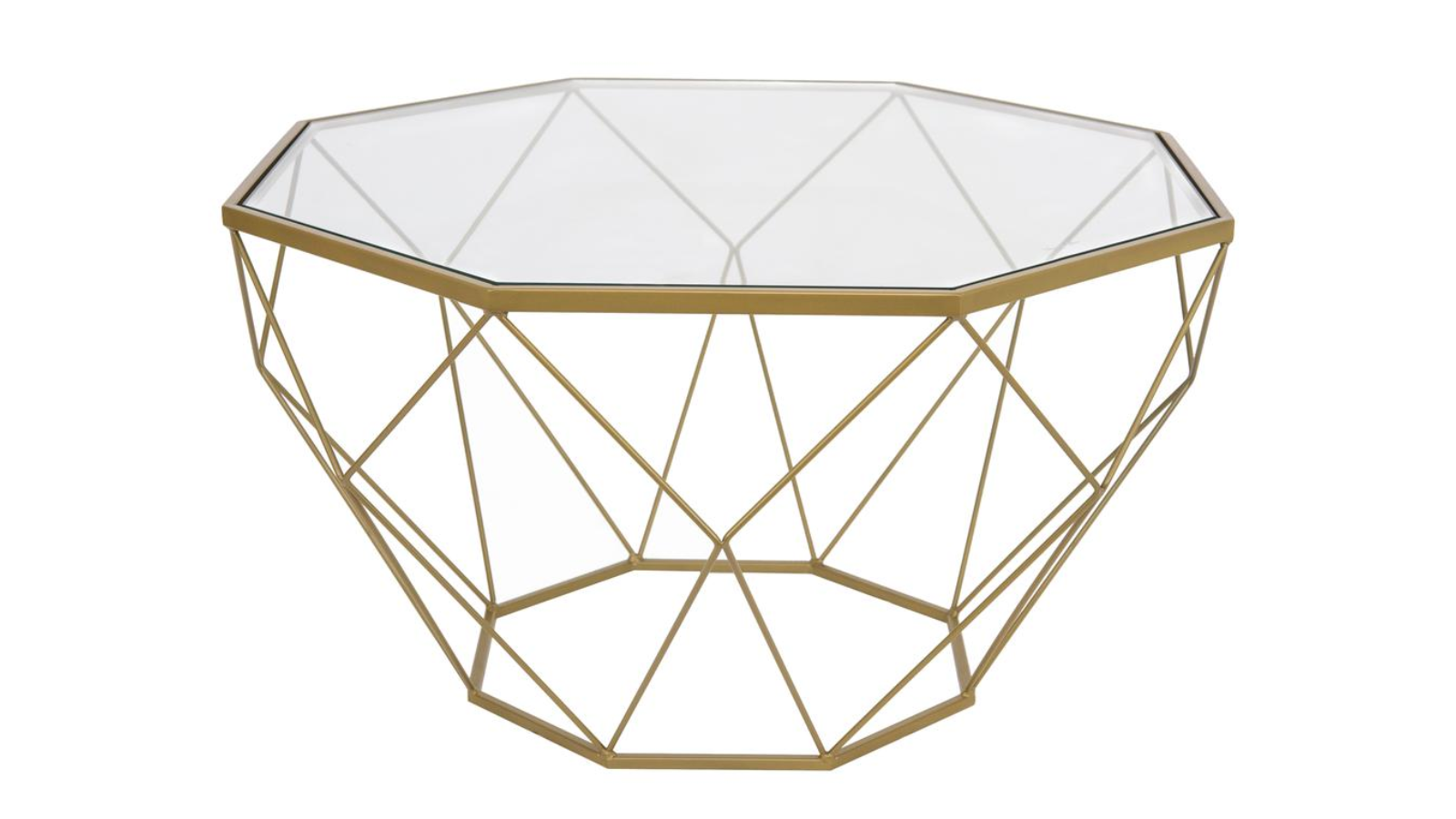 Octagon Glass Top Coffee Table