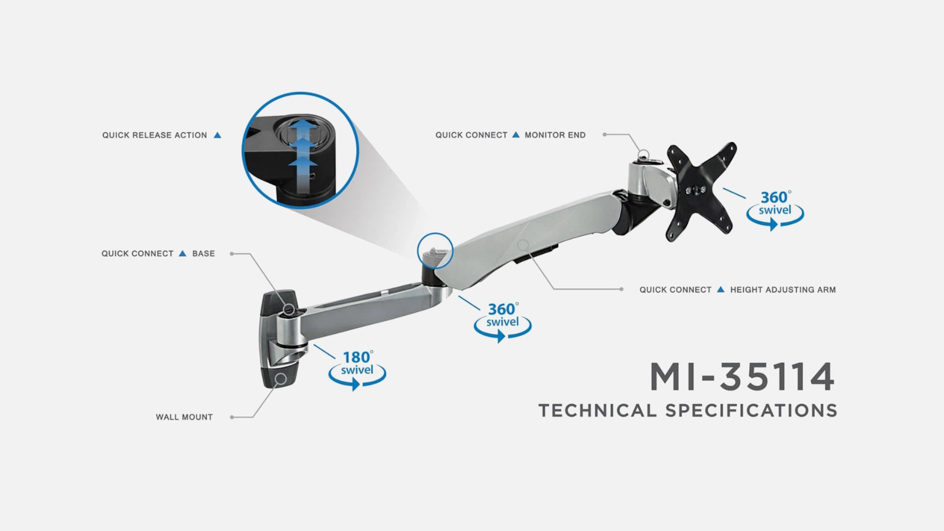 Mount-It! Single Monitor Wall Mount: Fits 13" - 24" Monitors