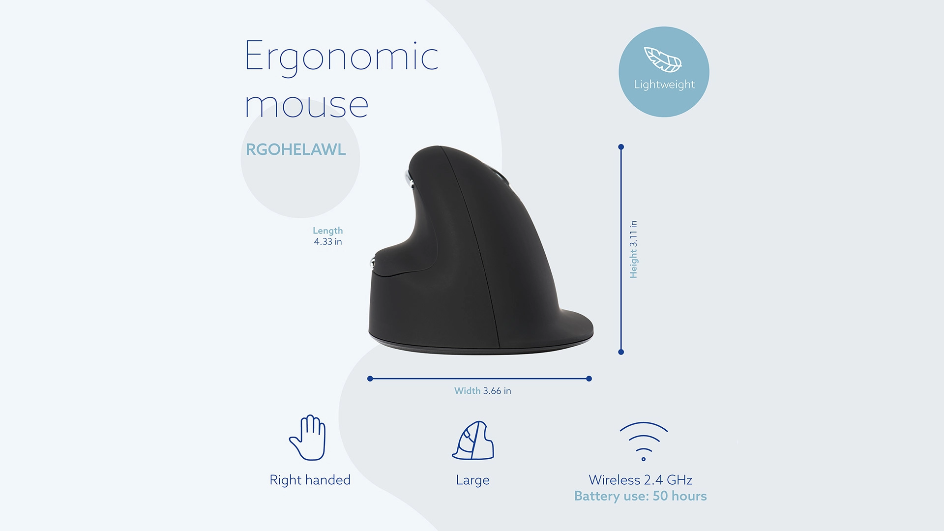 R-Go HE Wireless Mouse is an ergonomic vertical mouse