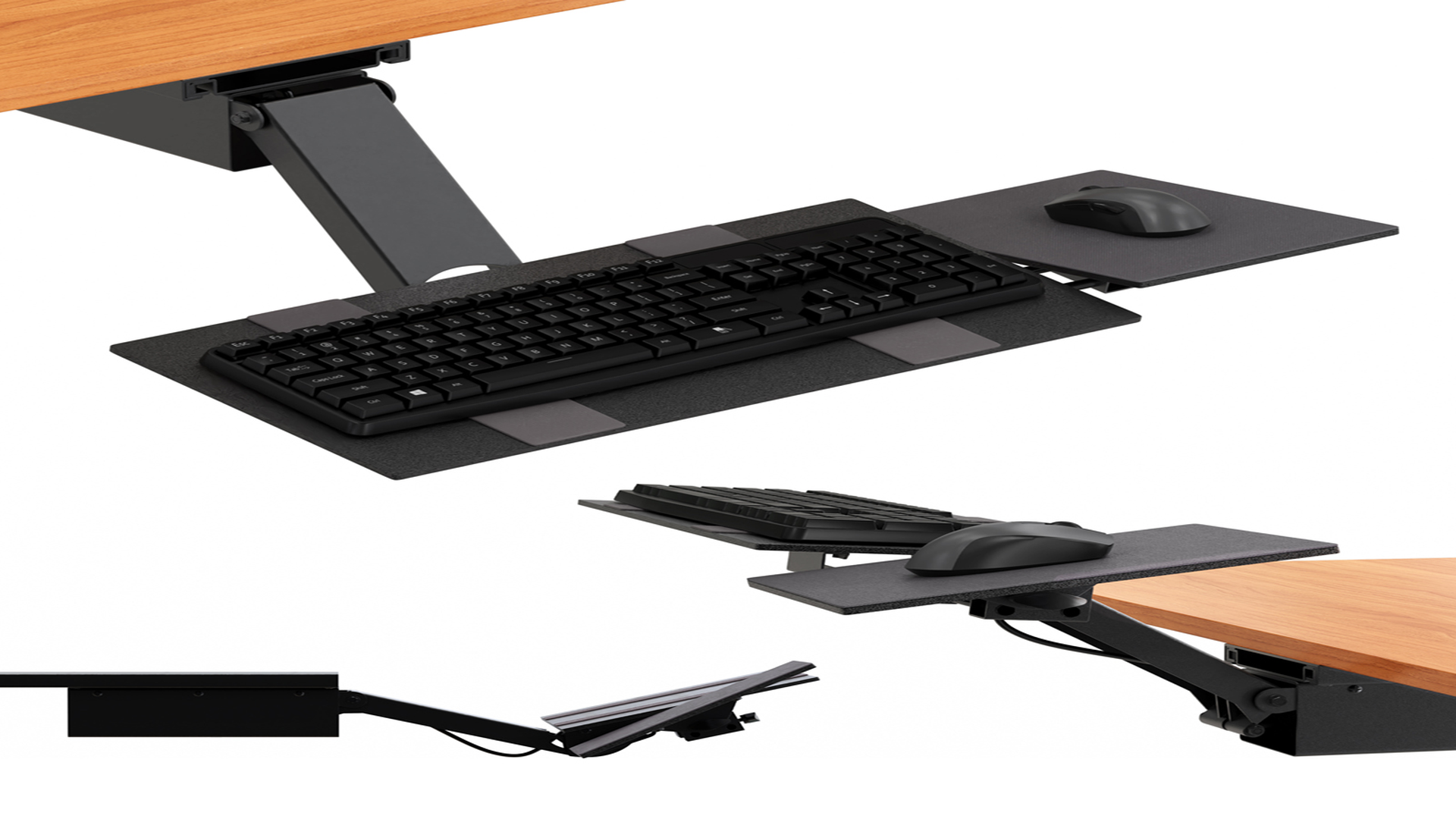 KT2 Keyboard Tray Under Desk Adjustable Height