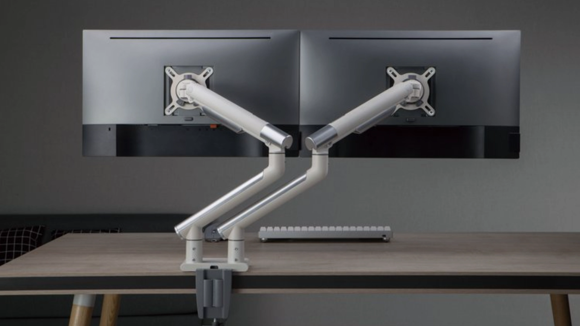 Dual Monitor Mount Articulating Arms (Arctic White)