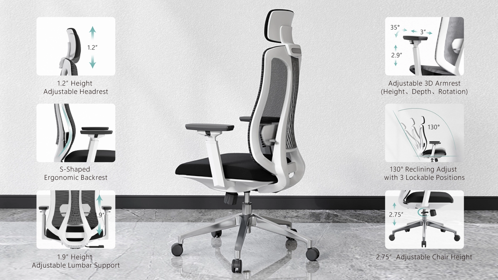 Logicfox Ergonomic Office Chair: Saddle-shaped Sponge Seat