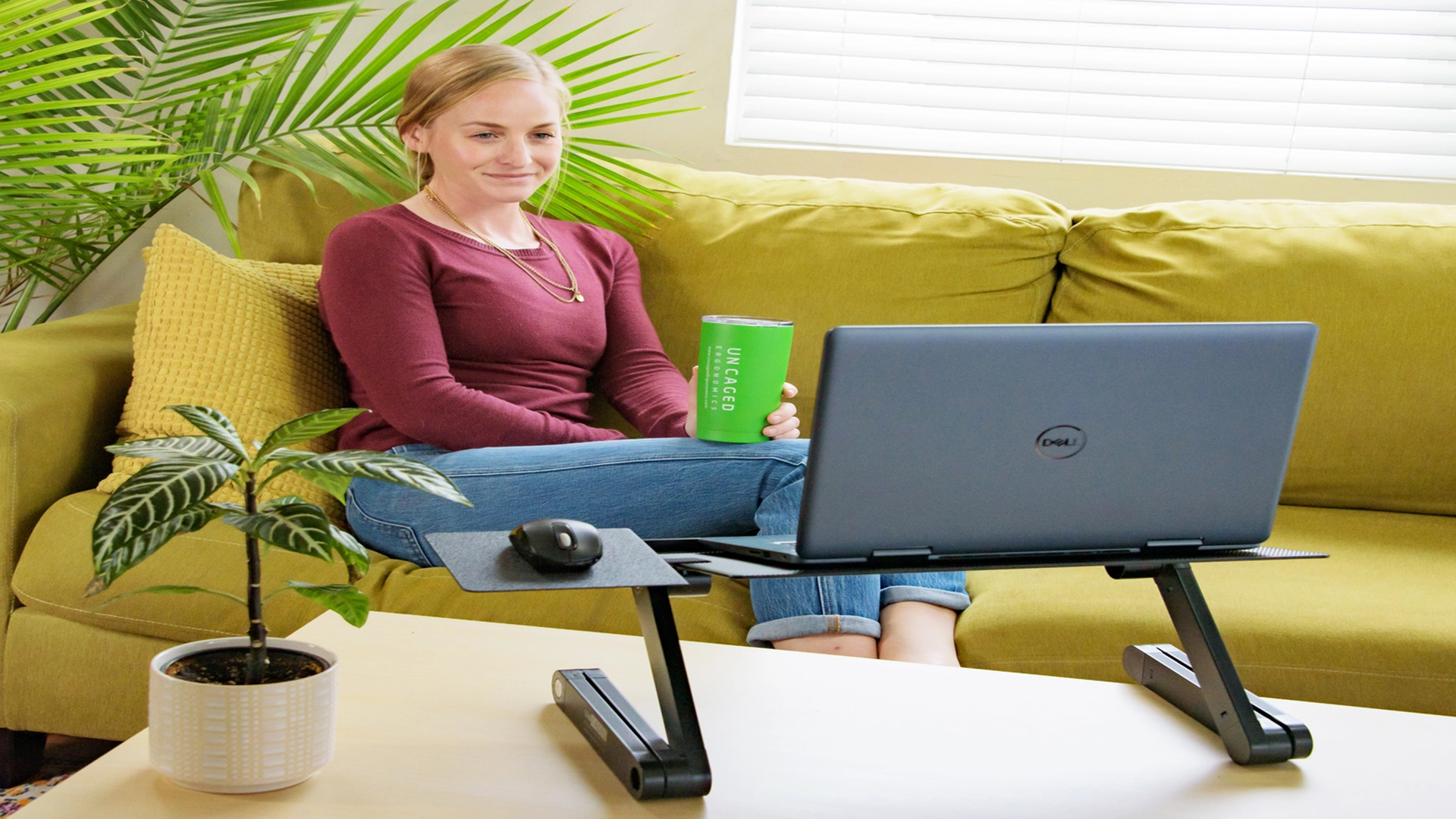 WorkEZ BEST Height-adjustable Laptop Stand with Mouse Tray