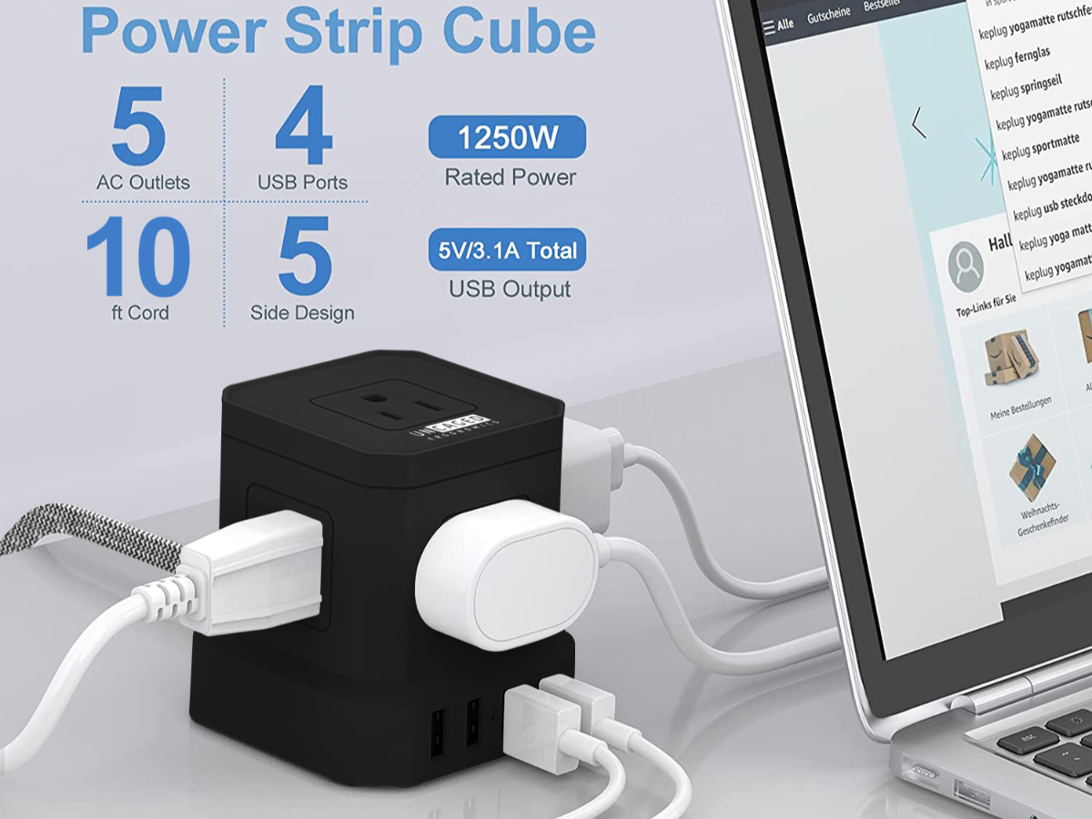 Multi-outlet ac plug USB ports