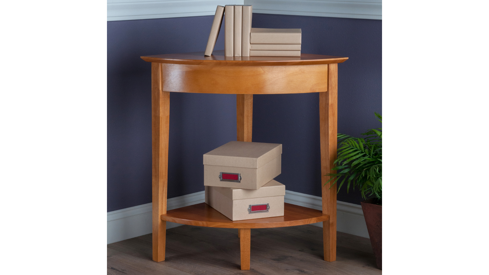 Skyline Decor Studio Home Office Corner Table, Honey Pine: Corner Desk