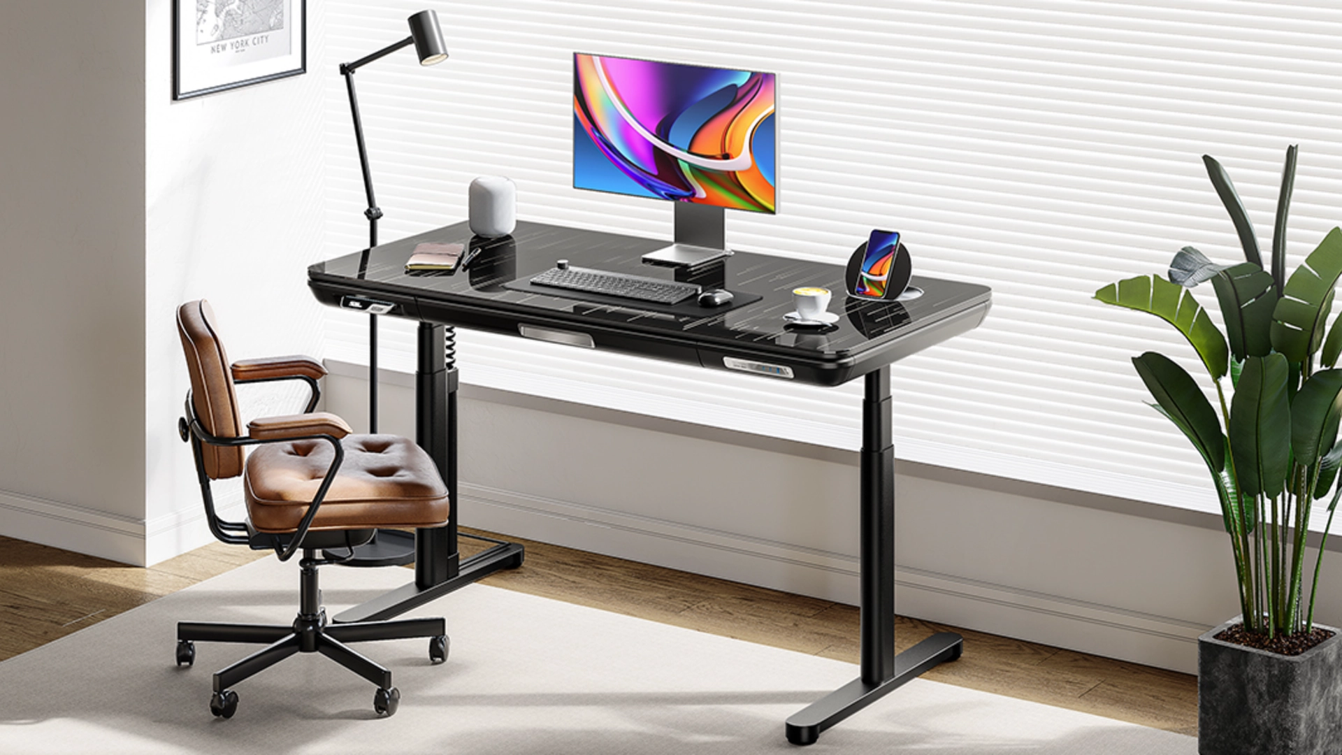 57” Wide Height Adjustable Standing Desk