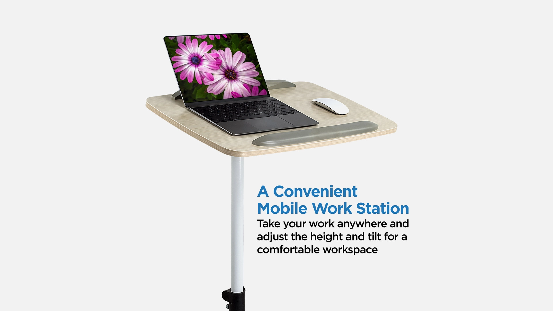 Height Adjustable Rolling Laptop Cart