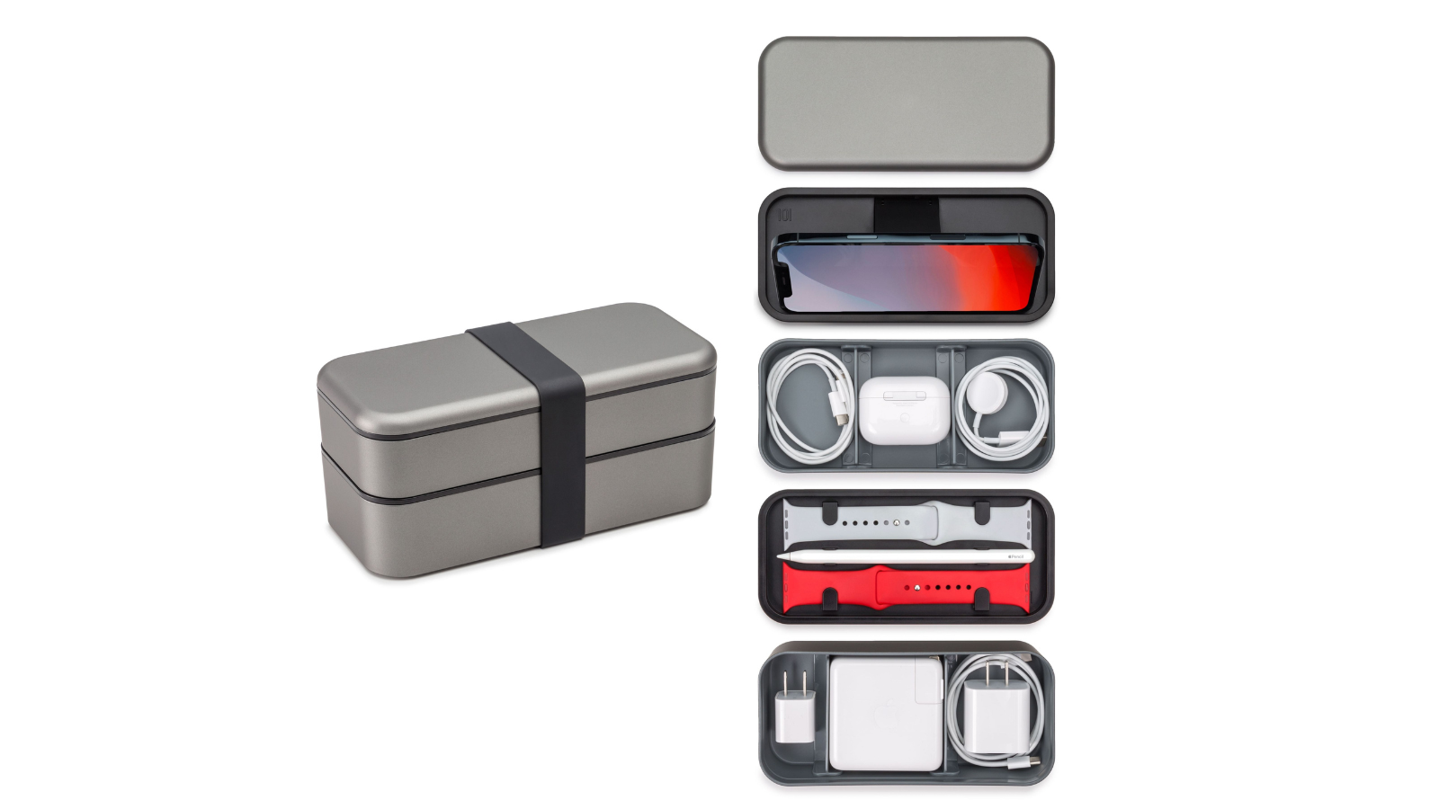 Function101 BentoStack Tech Accessory and Cable Organizer Box