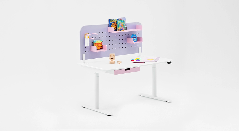 SmartDesk Junior, with Lavender and Pink Accessories