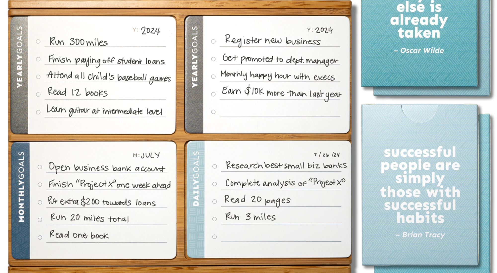Proven Goal Card System Displays and Tracks Goals Unlike Journals