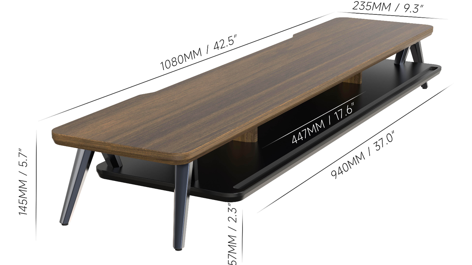 FENGE Dual Monitor Stand with Two Tiers: for 32"/34" Screen