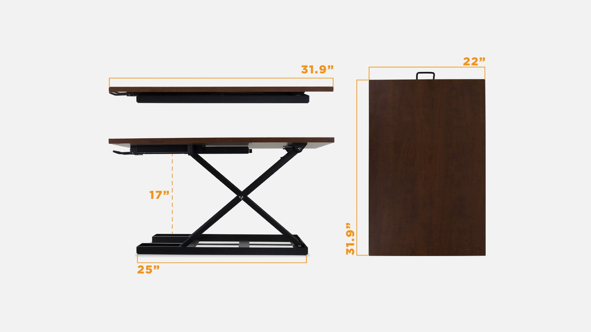 Mount-It! Height Adjustable X-Lift Standing Desk Converter
