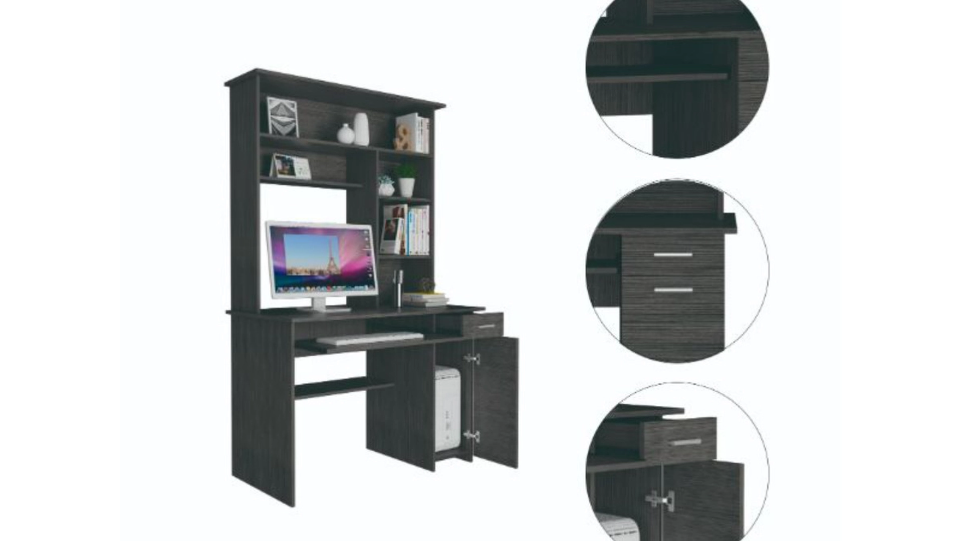 Weston Two Computer Desk with Hutch