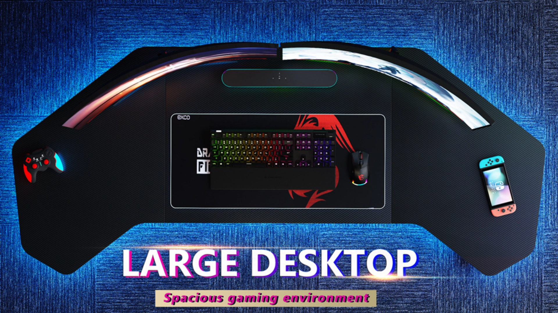 Ergonomic Wing-Shaped Computer Studio Desk