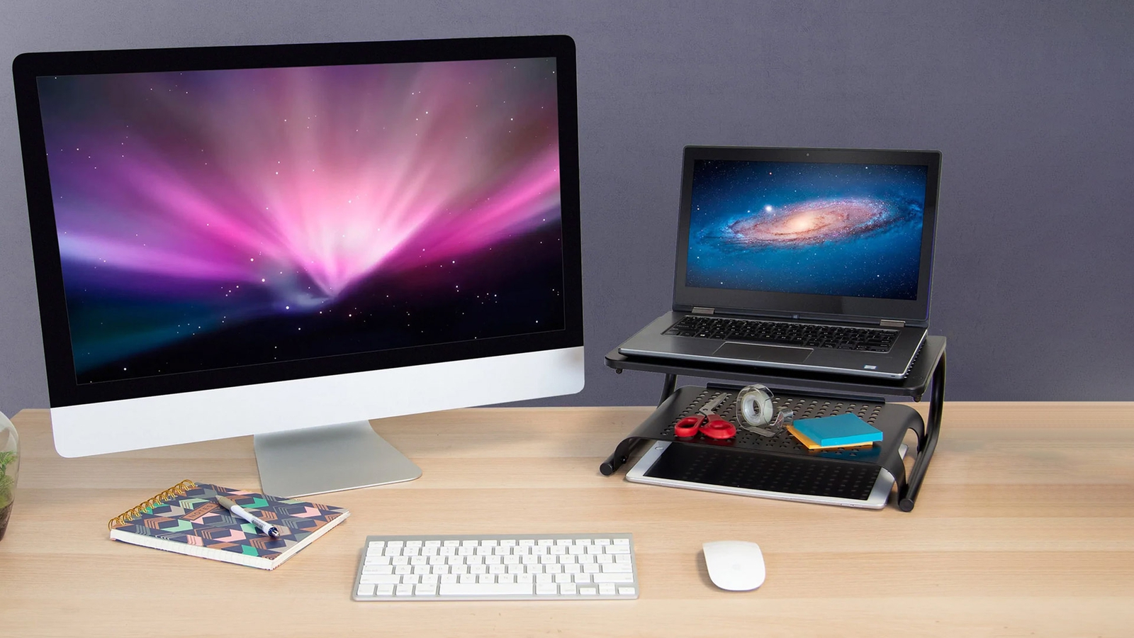 Mount-It! Two Tier Monitor Stand with Shelf