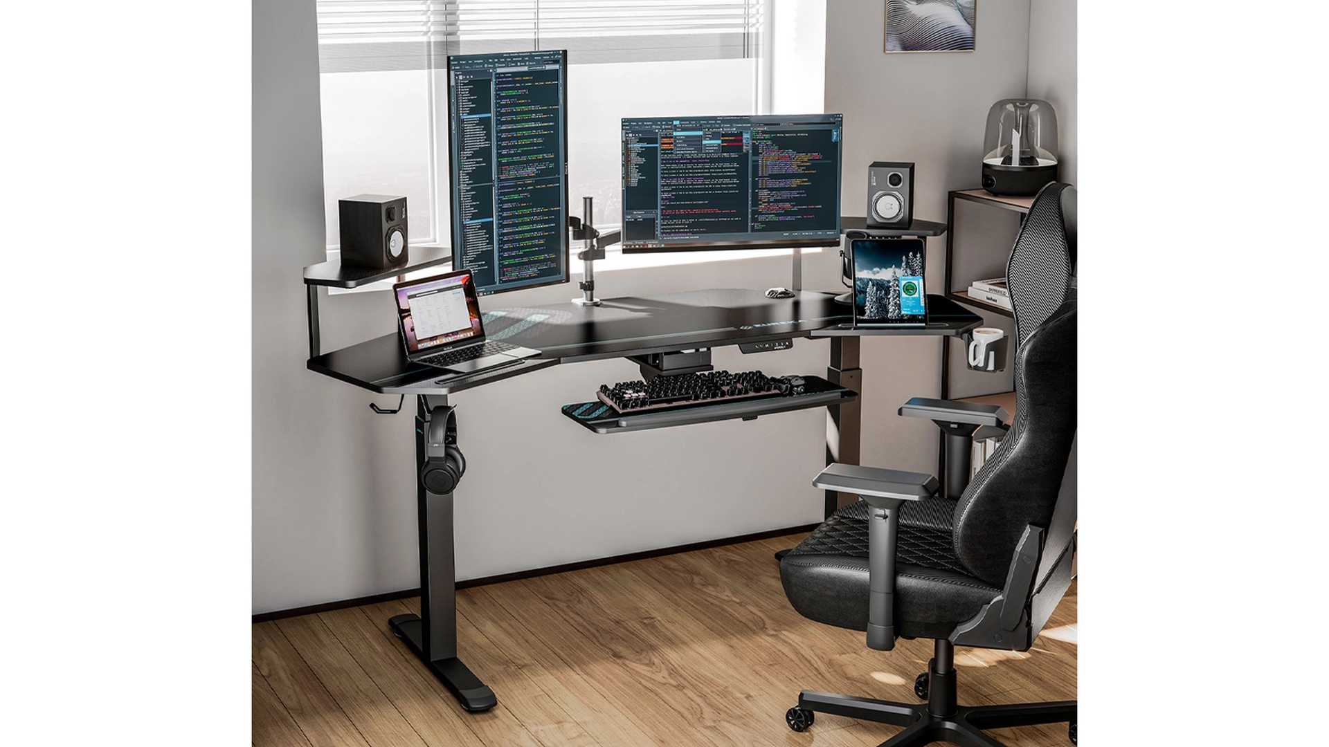 Eureka Electric Standing Desk With Monitor Stand and Keyboard Tray