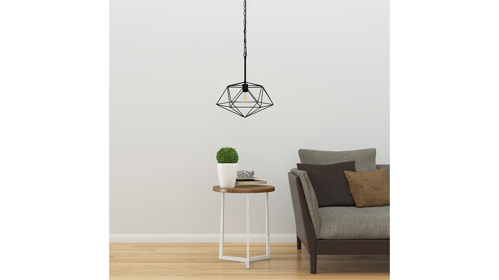 1 Light 16" Modern Metal Wire Paragon Hanging Ceiling Pendant Fixture