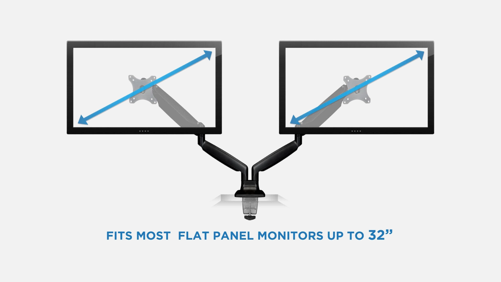 Mount-It! Dual Monitor Mount With Gas Spring Arms