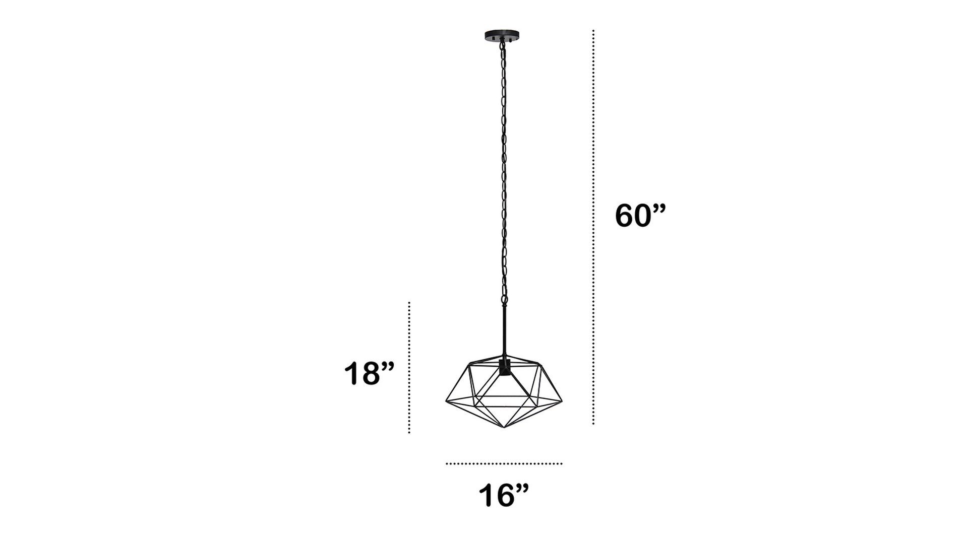 1 Light 16" Modern Metal Wire Paragon Hanging Ceiling Pendant Fixture