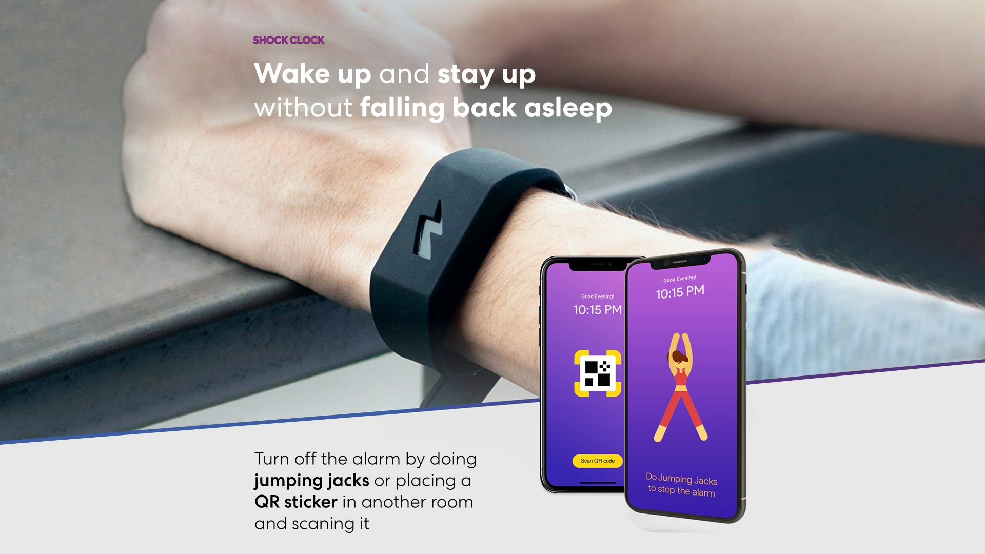 Pavlok Shock Clock 2 - Electric Shock Alarm Clock - Silent