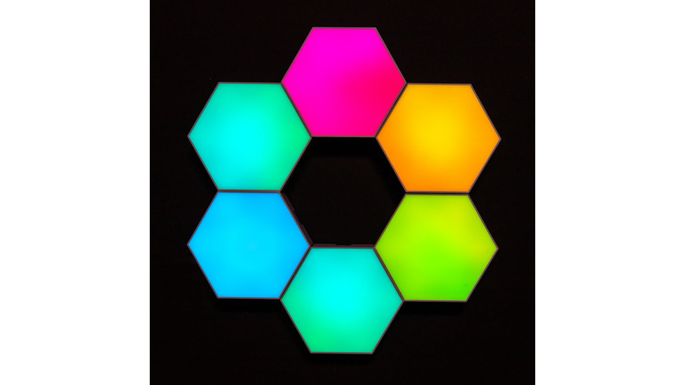 Hexagonal Quantum LED Wall Lights with App