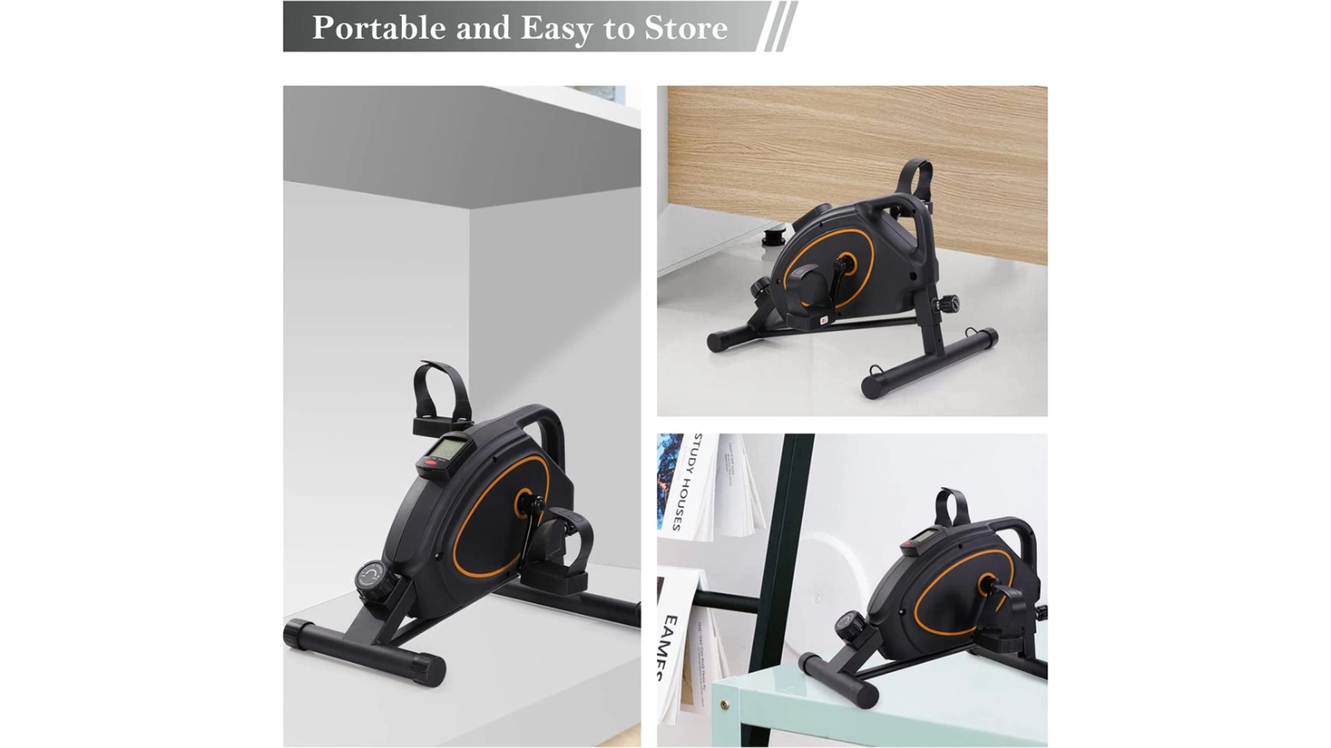 Under Desk Exercise Bike with Adjustable Magnetic Resistance