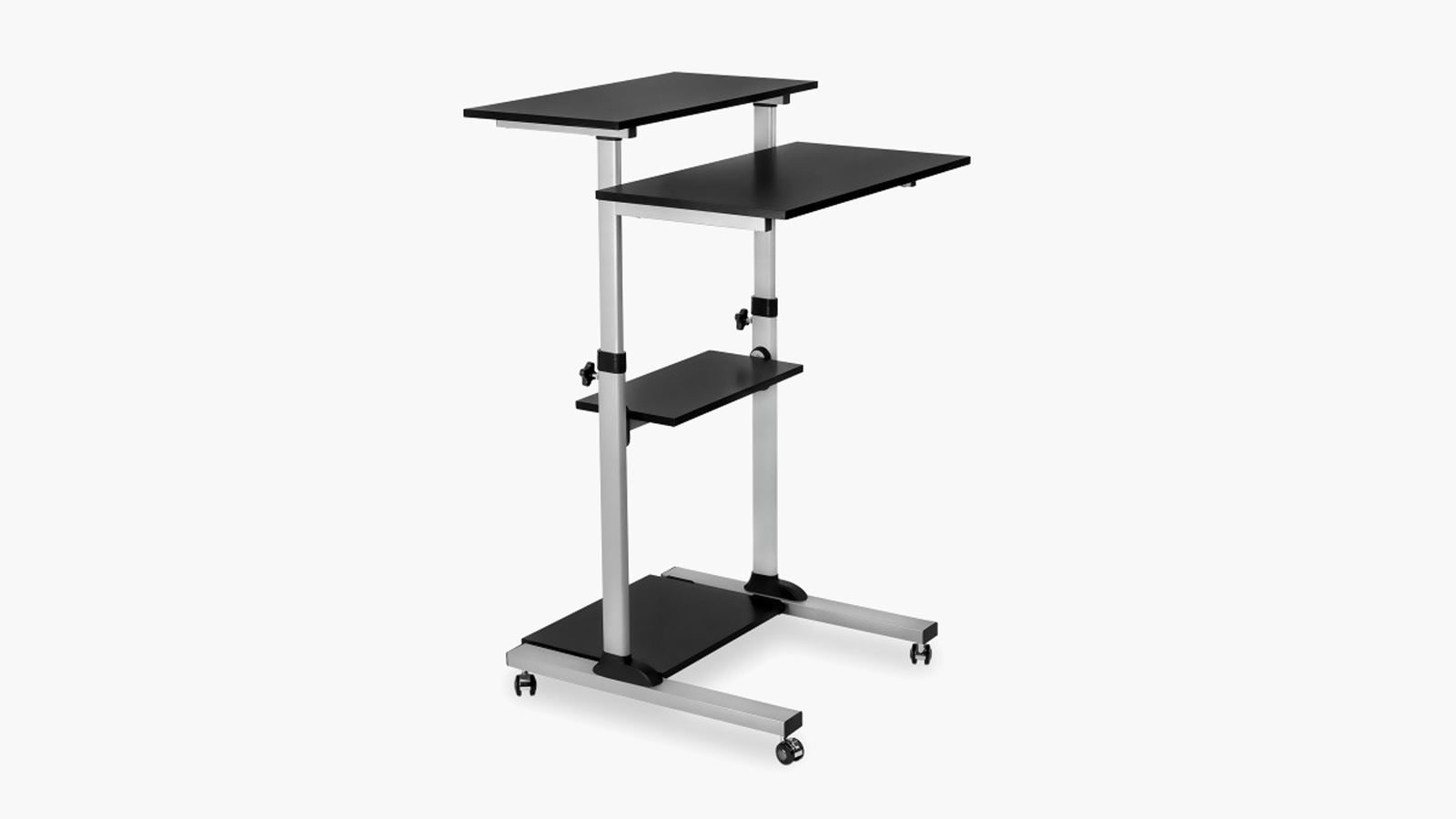 Mount-It! Height Adjustable Rolling Stand up Desk with Platforms