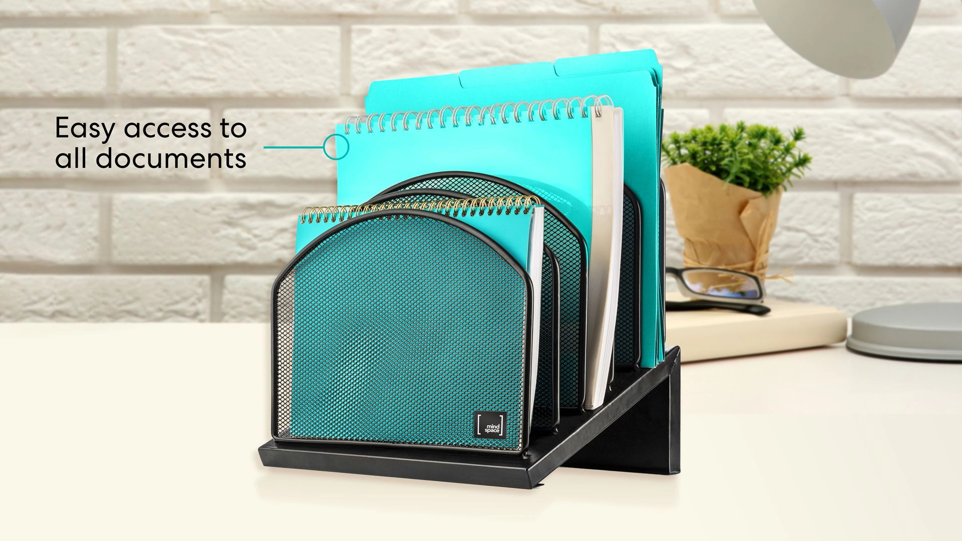 Mindspace Office Desk Organizer - Black File Rack Organizer