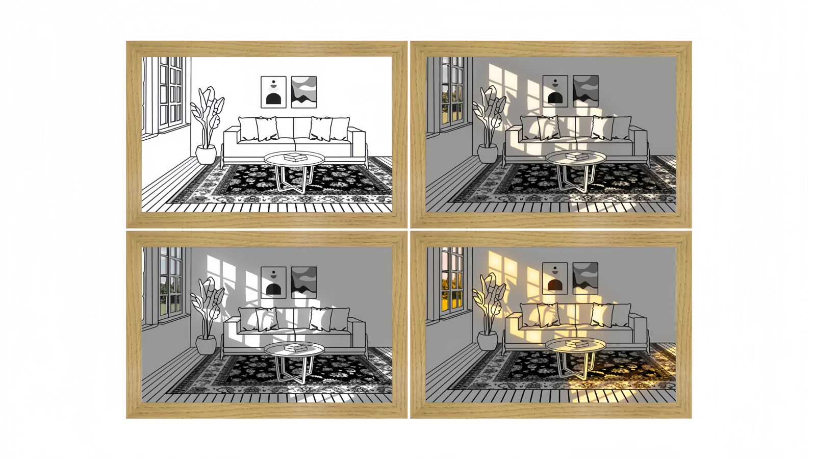 Wood Frame Light Painting - Artistic Illumination