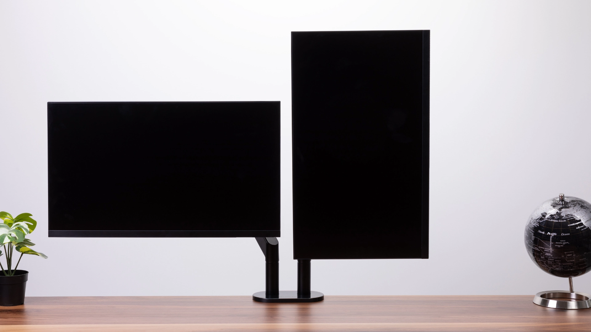 Ergonomic Adjustable Dual-Monitor Arm (Black and White) | burotic