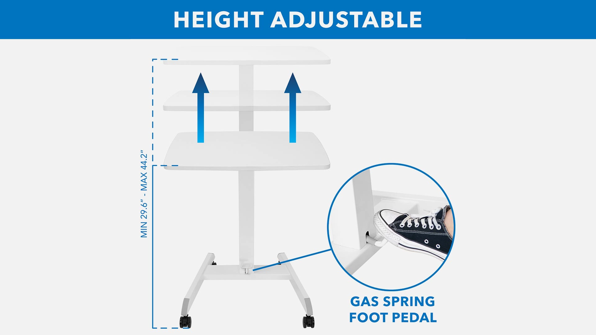 Adjustable Rolling Laptop Desk