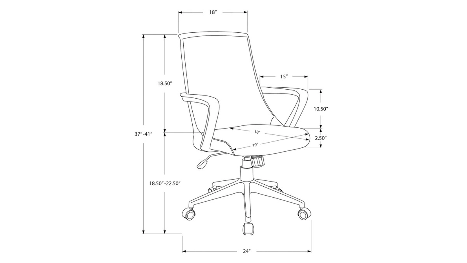 Trio Supply House White Grey Mesh: Multi-Position Chair
