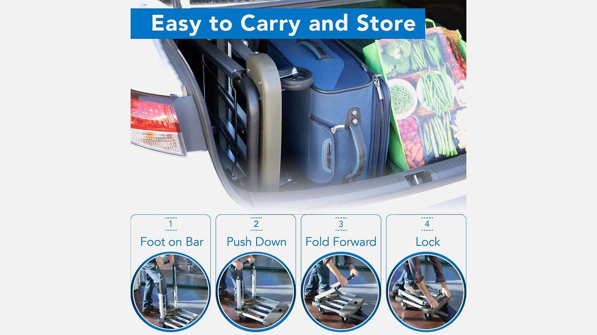 Mount-It! Heavy Duty Folding Platform Hand Truck with Expandable Base