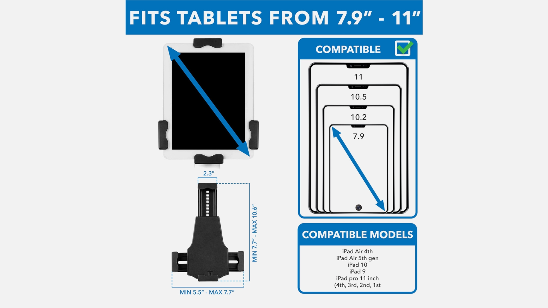 Mount-It! Universal Tablet Stand w/ Lock