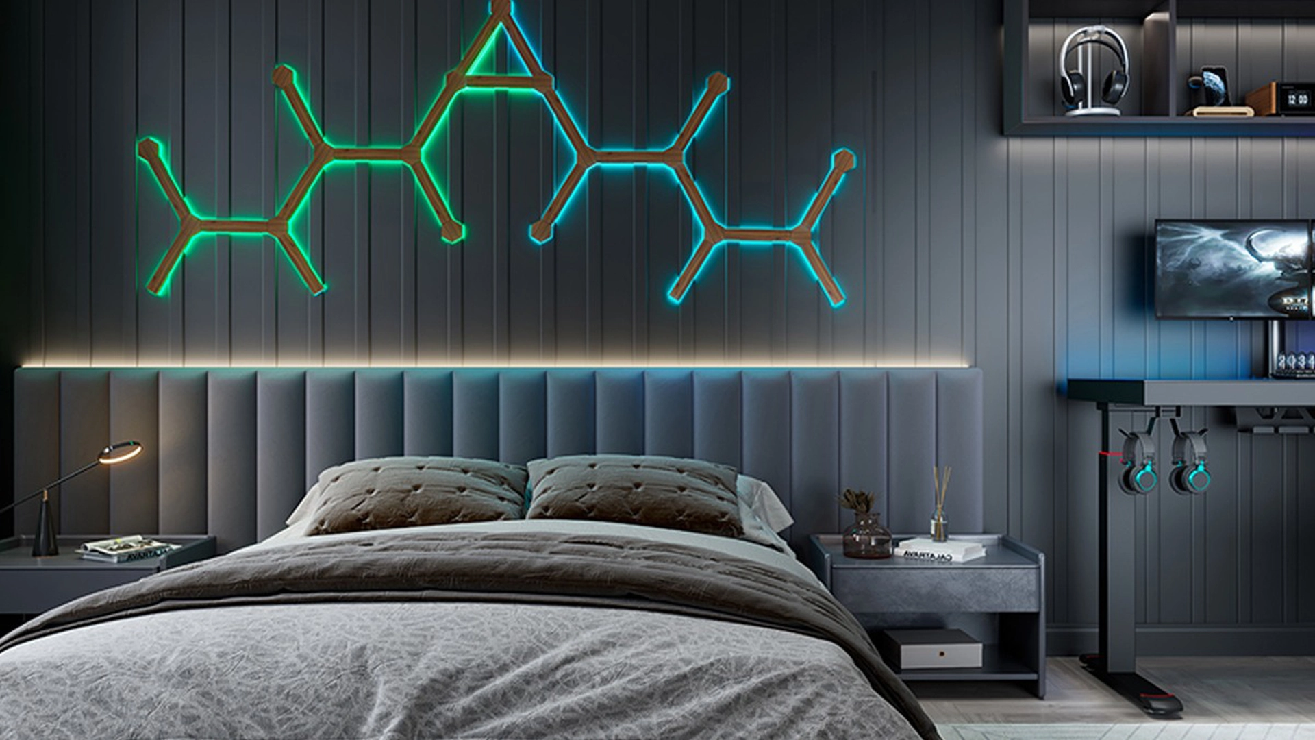 EUREKA ERGONOMIC RGB LED Lines Lights, Led Light Wall Panels.